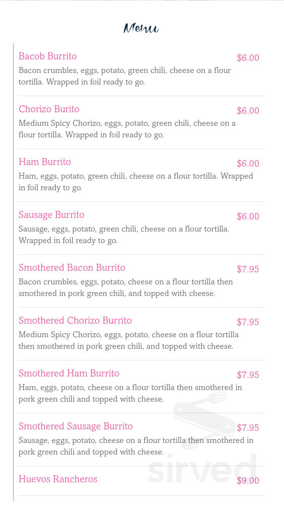 Rosa Mexican Kitchen menu in Littleton, Colorado, USA