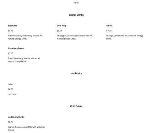 Red Barn Coffee Co menu in North Fork, California, USA