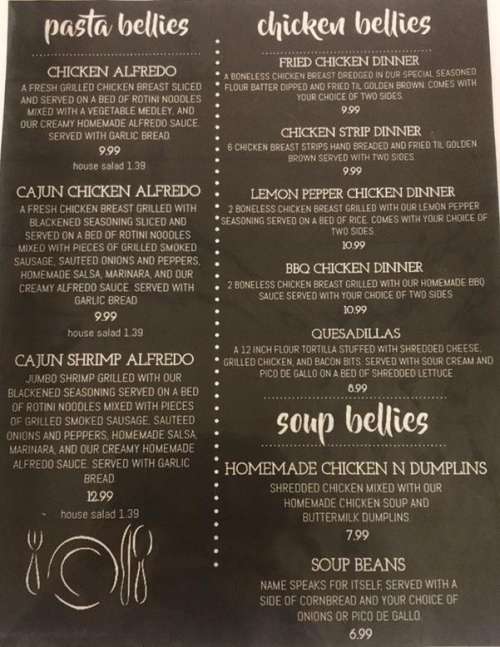 Full Belly Restaurant menu in Kingsport, Tennessee, USA