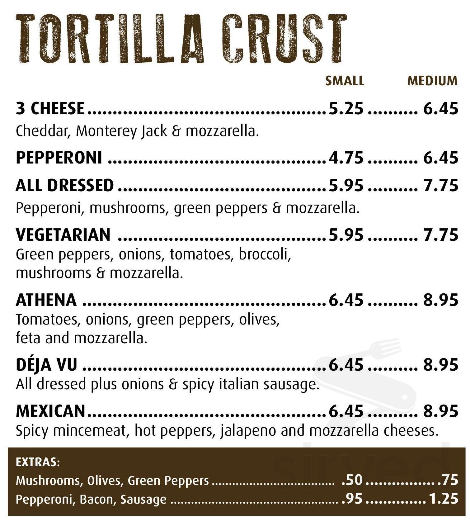 Menu - Hawkesbury ON's Déjà Vu Restaurant & Bar | Sirved