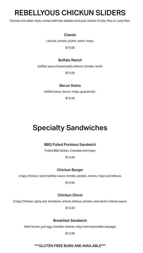 The Bayside Cafe menu in Everett, Washington, USA