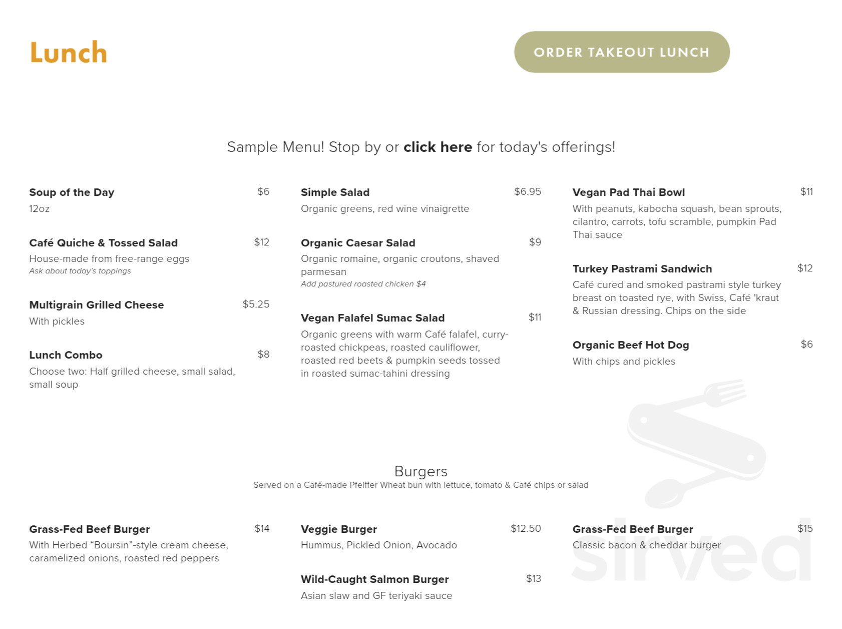 Threefold Café menus in Chestnut Ridge, New York, United States