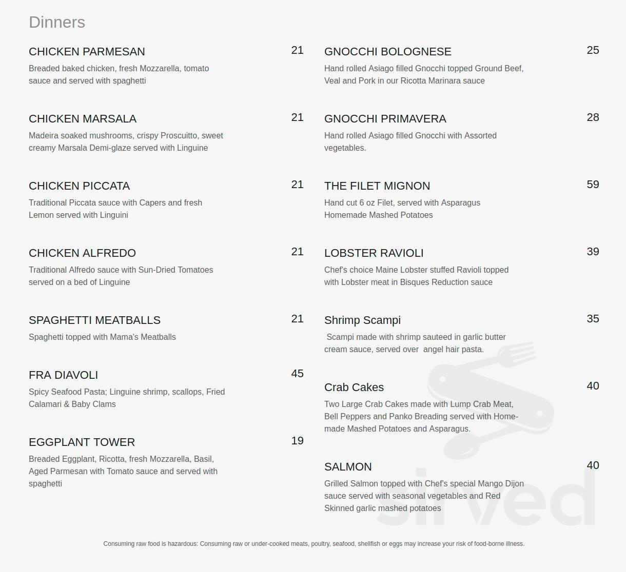 cork&olive Bistro menu in Lake Mary, Florida, USA