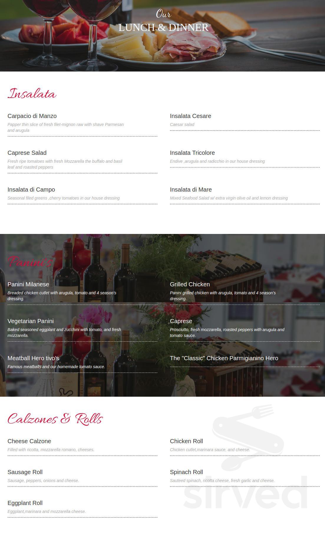 Menu - Yarmouth Port MA's Il Montebello Restaurant | Sirved