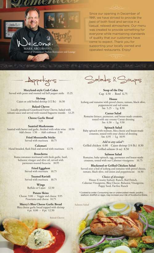 Domenico's Italian Restaurant & Catering menu in Jefferson City ...