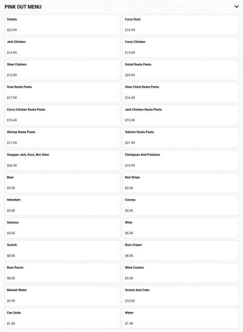 Kool Runnings Jamaican Restaurant menu in Peachtree Corners, Georgia, USA