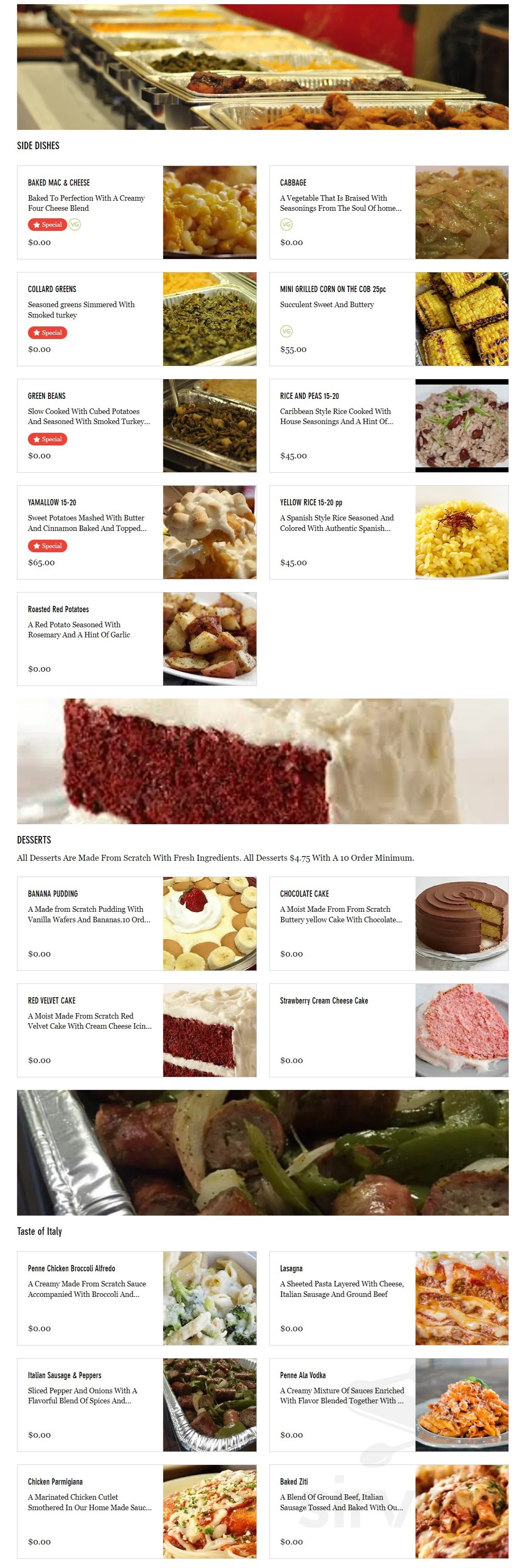 31 flavors soul food kitchen menu in Charlotte, North Carolina, USA