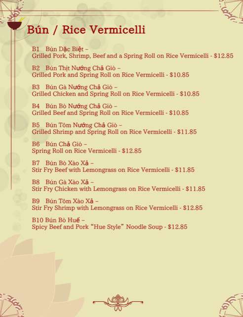 Pho Times menu in Edison, New Jersey, USA