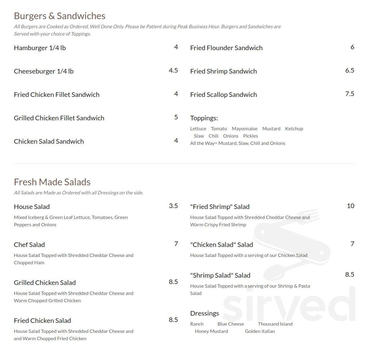 Menu - Calabash NC's Gravy Southern Eatery | Sirved