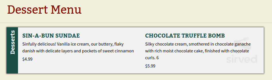 Thee Office Pub & Cookery menu in Romeo, Michigan, USA