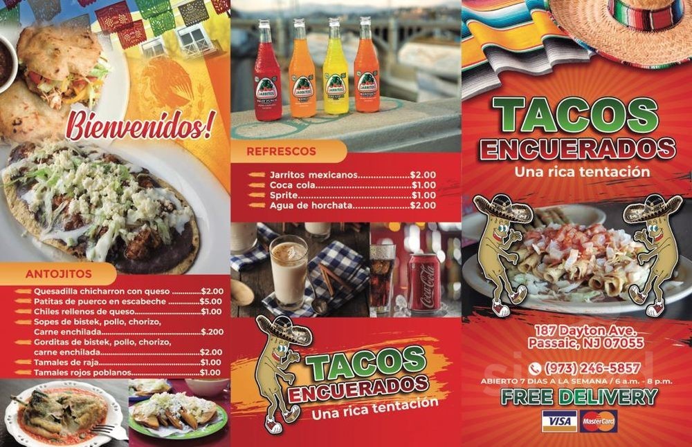 Tacos Encuerados menu in Passaic, New Jersey, USA
