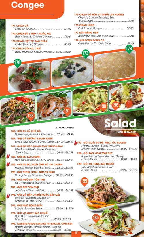 Bistro B menu in Dallas, Texas, USA