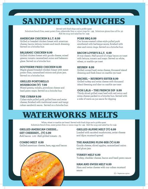 Morelands At Waterworks menu in Greensburg, Pennsylvania, USA
