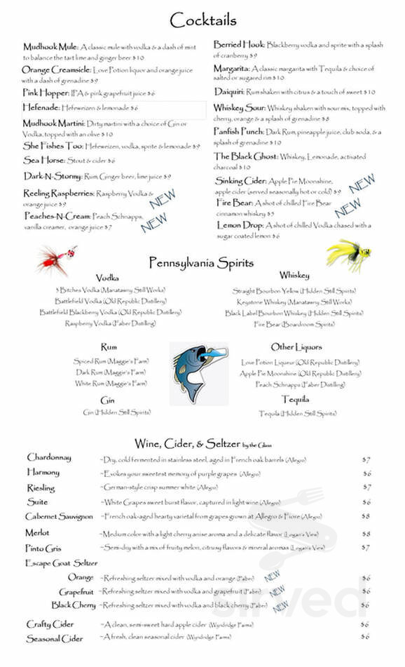 Mudhook Brewing Company menu in York, Pennsylvania, USA