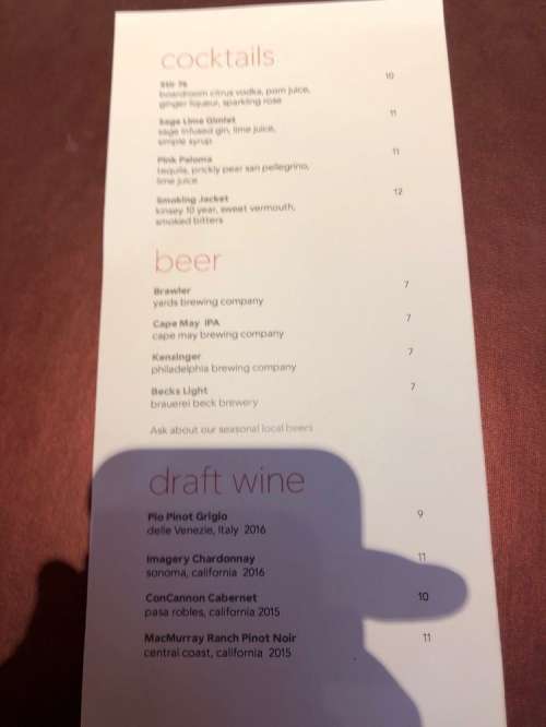 Stir Restaurant menu in Philadelphia, Pennsylvania, USA