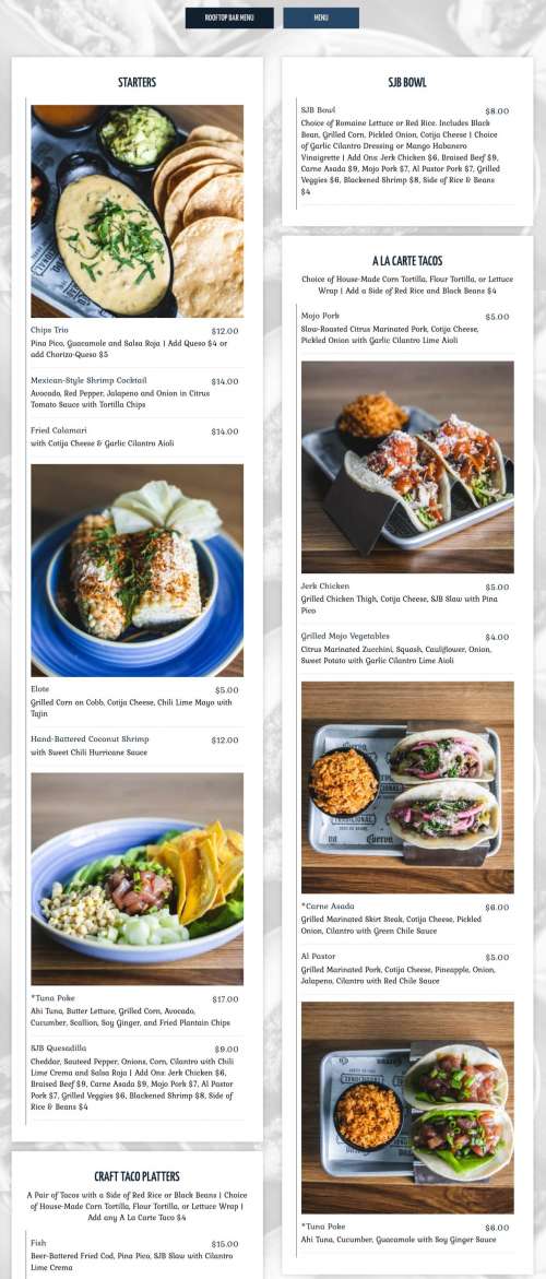 Sloop John B | Island Style Taco Bar menu in Henrico, Virginia, USA