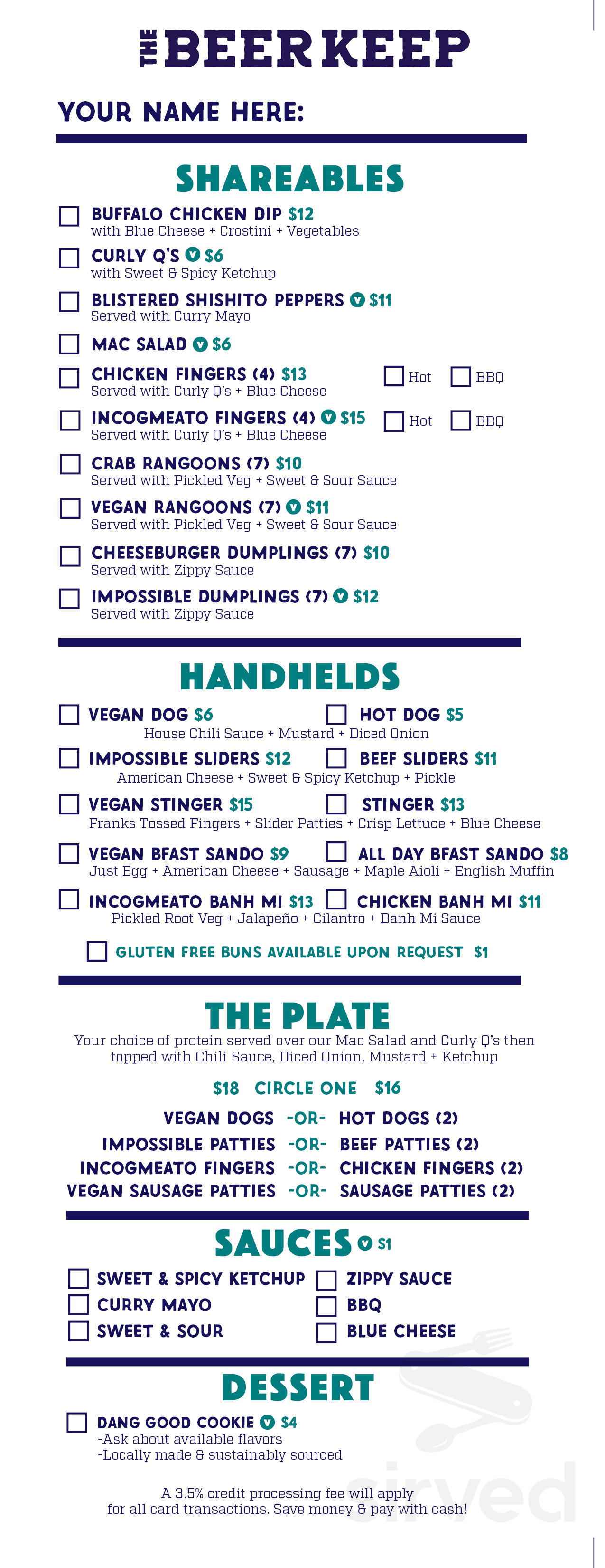 Menu - Buffalo NY's The Beer Keep - Bar & Shop | Sirved