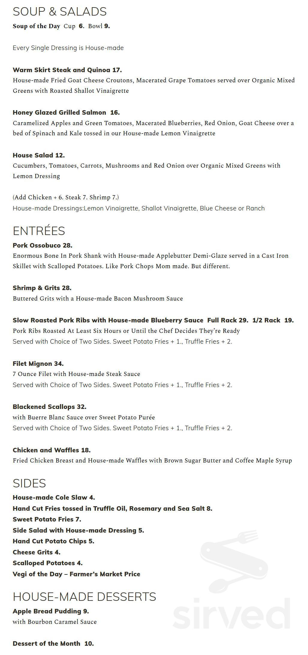 DRY 85 menu in Annapolis, Maryland, USA