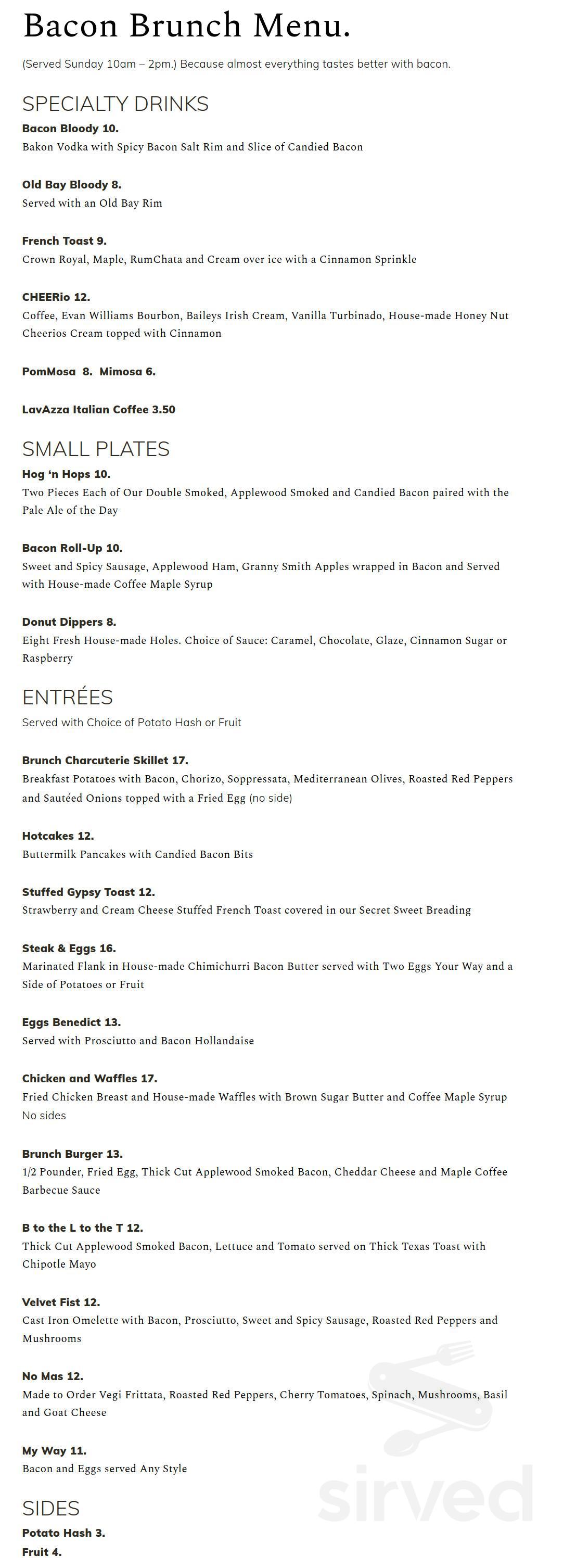 DRY 85 menu in Annapolis, Maryland, USA
