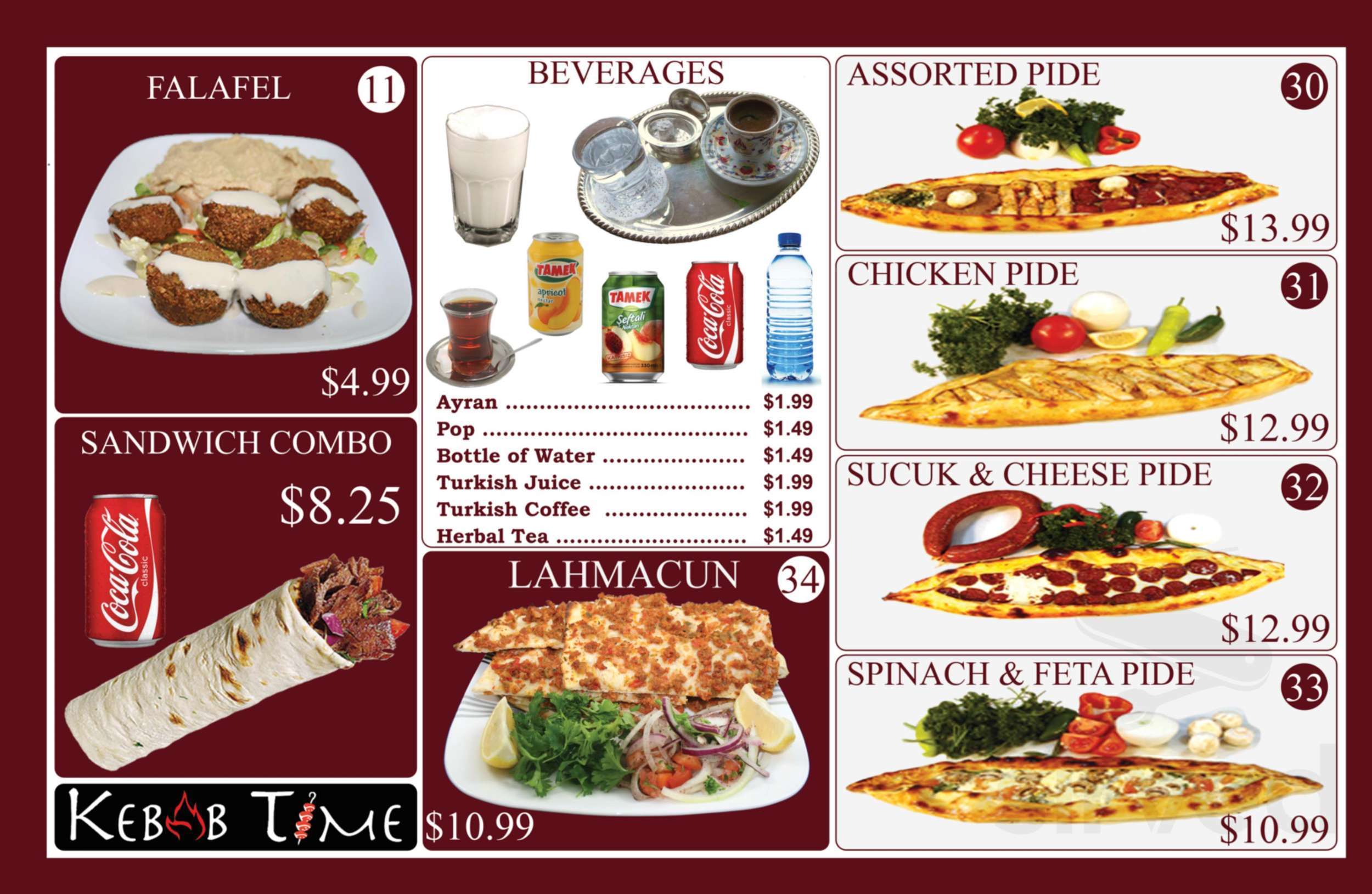 Menu - North York ON's Koz Bingol Turkish Restaurant | Sirved