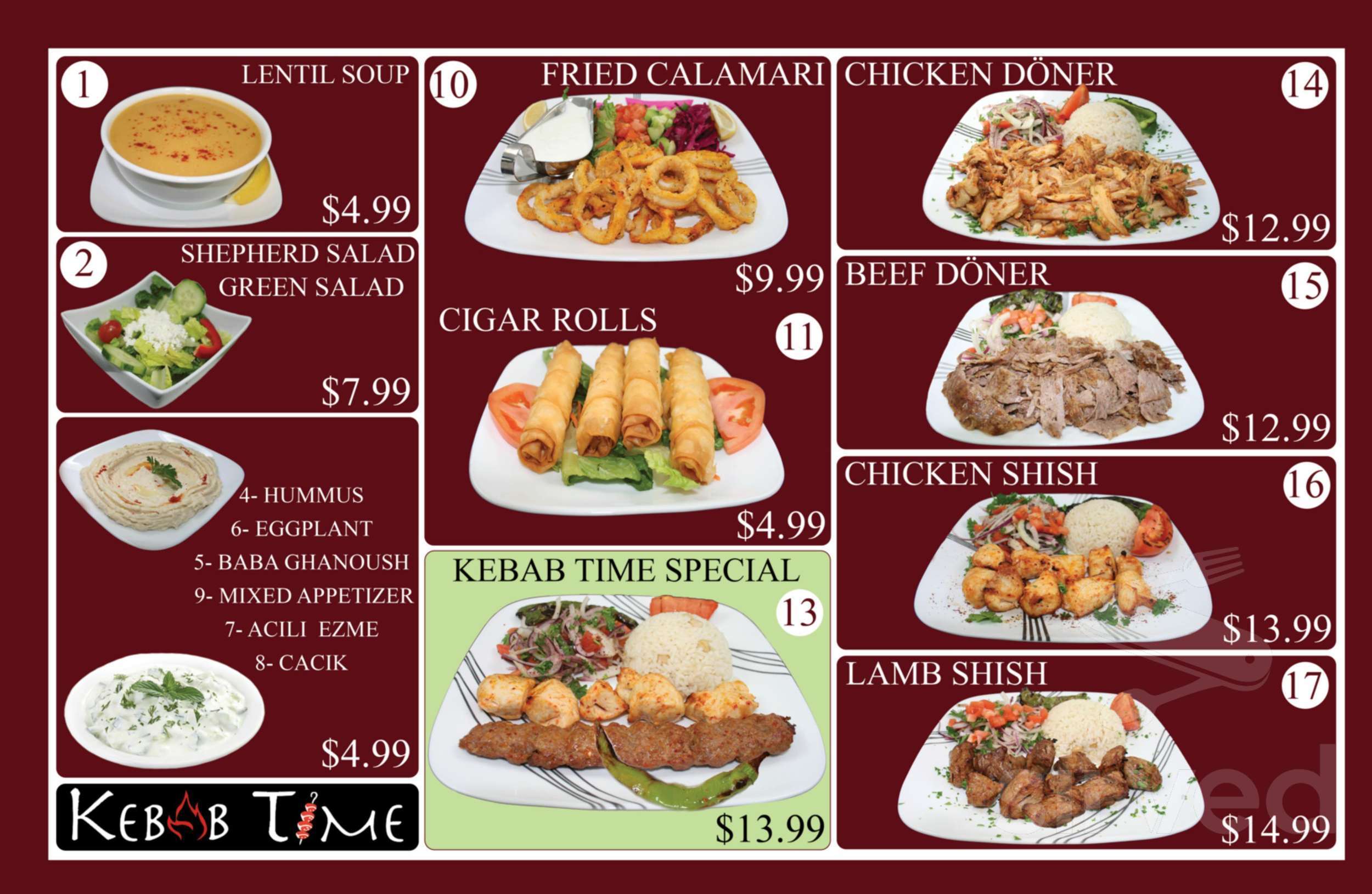 Koz Bingol Turkish Restaurant menus in North York, Ontario, Canada