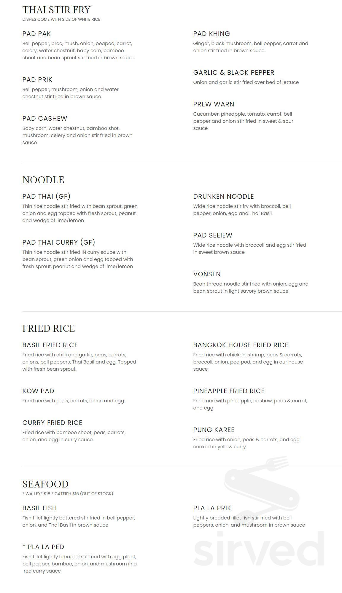 Menu - Spring Lake Park MN's Dala Thai Restaurant and Banquet Hall | Sirved