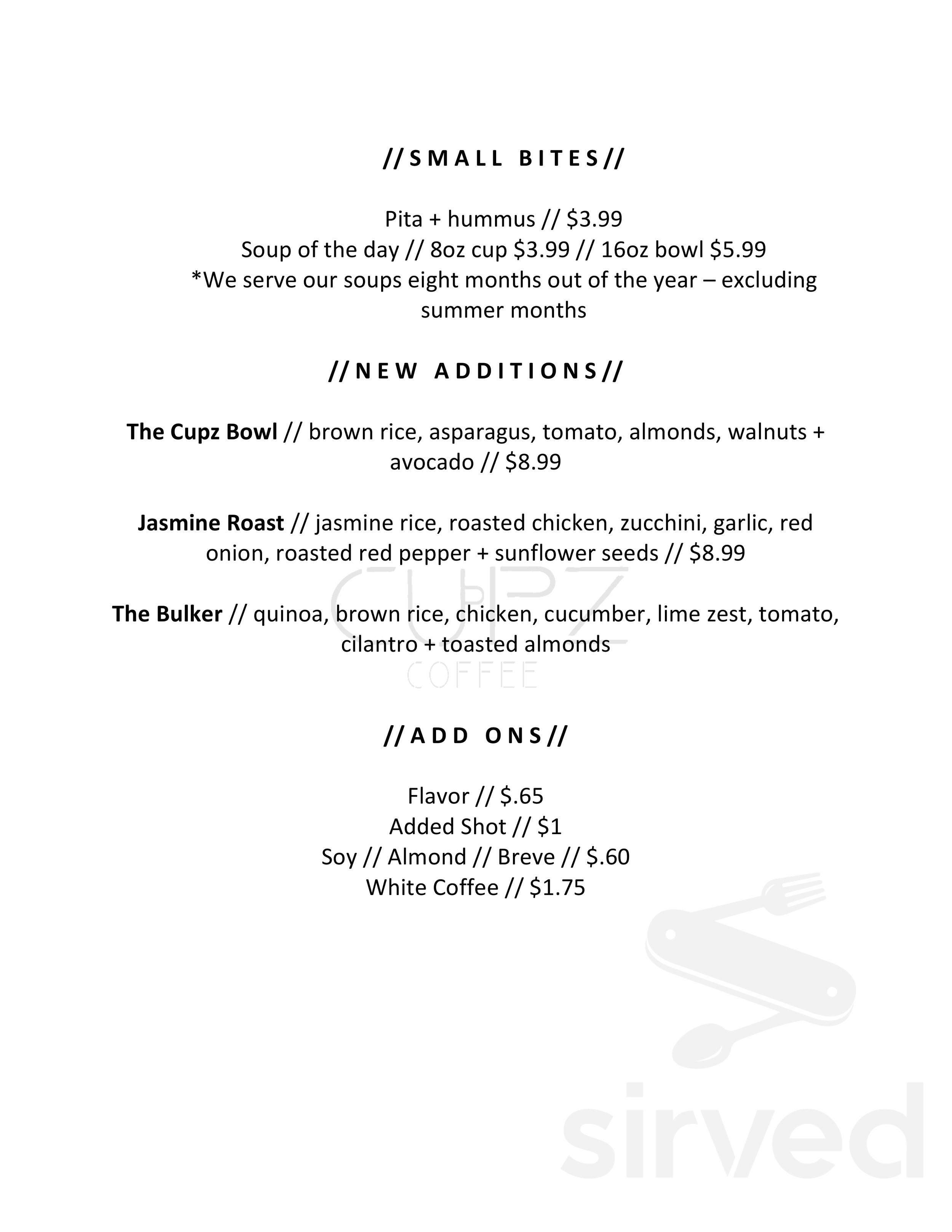 Cafetal Coffee menu in Tempe, Arizona, USA