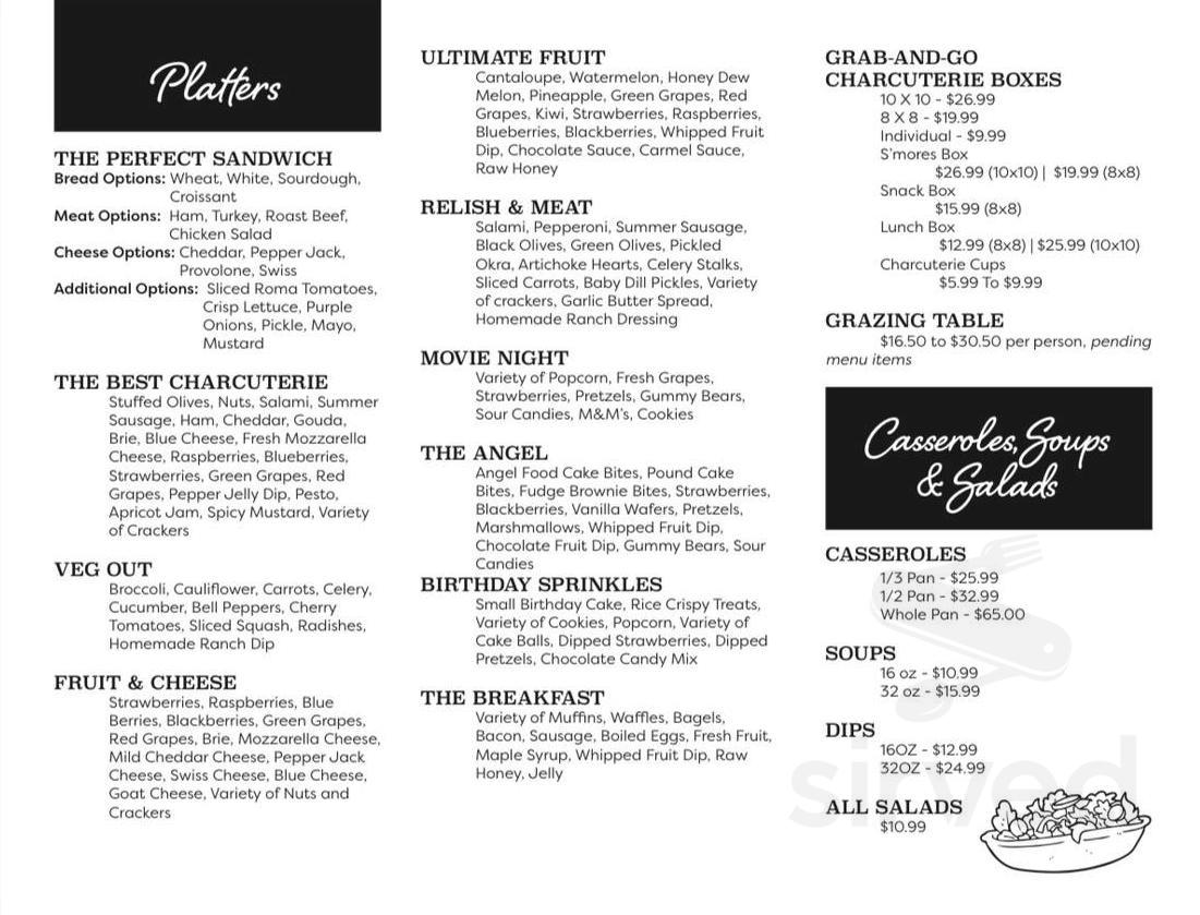 Menu for The Platter in Ruston, LA | Sirved