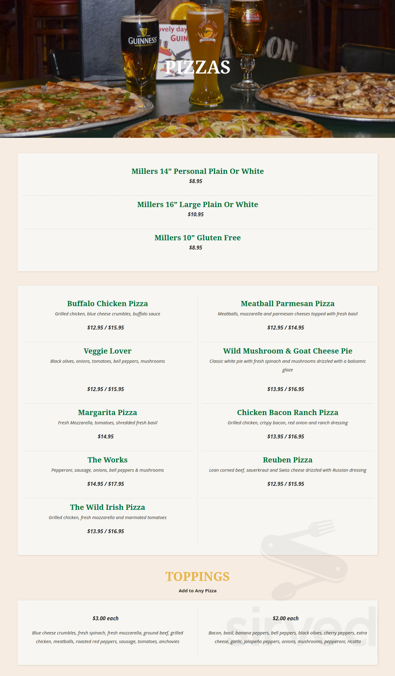 Cryan's Tavern menus in Annandale, New Jersey, United States