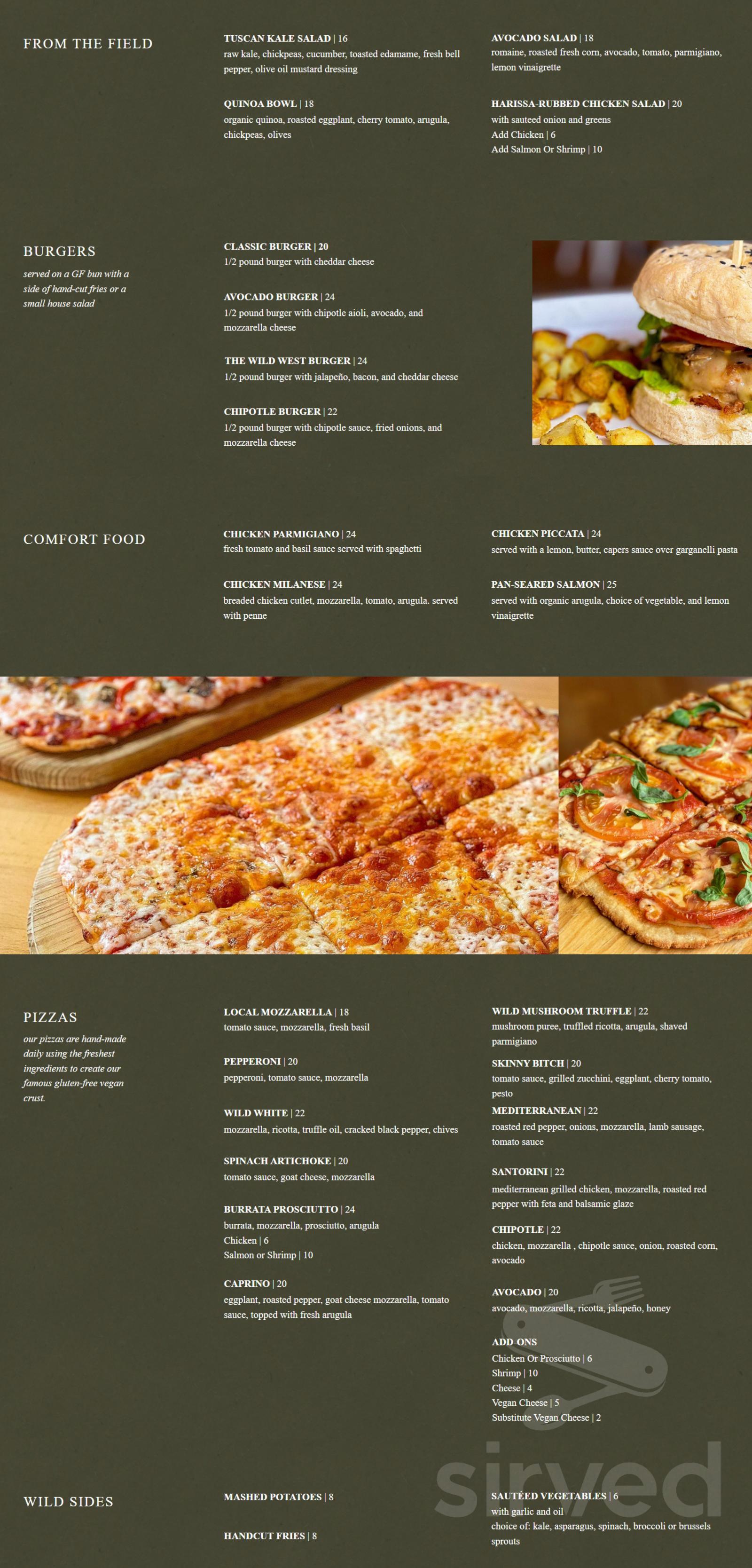 Wild menu in New York, New York, USA