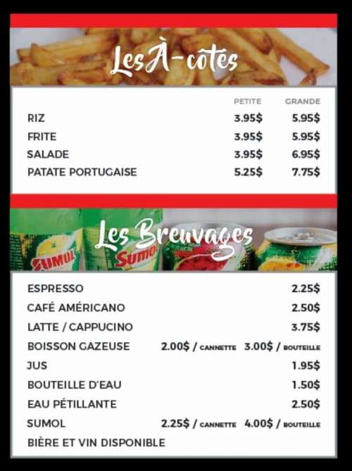 Restaurant Barcelos Chambly menu in Chambly, Quebec, Canada