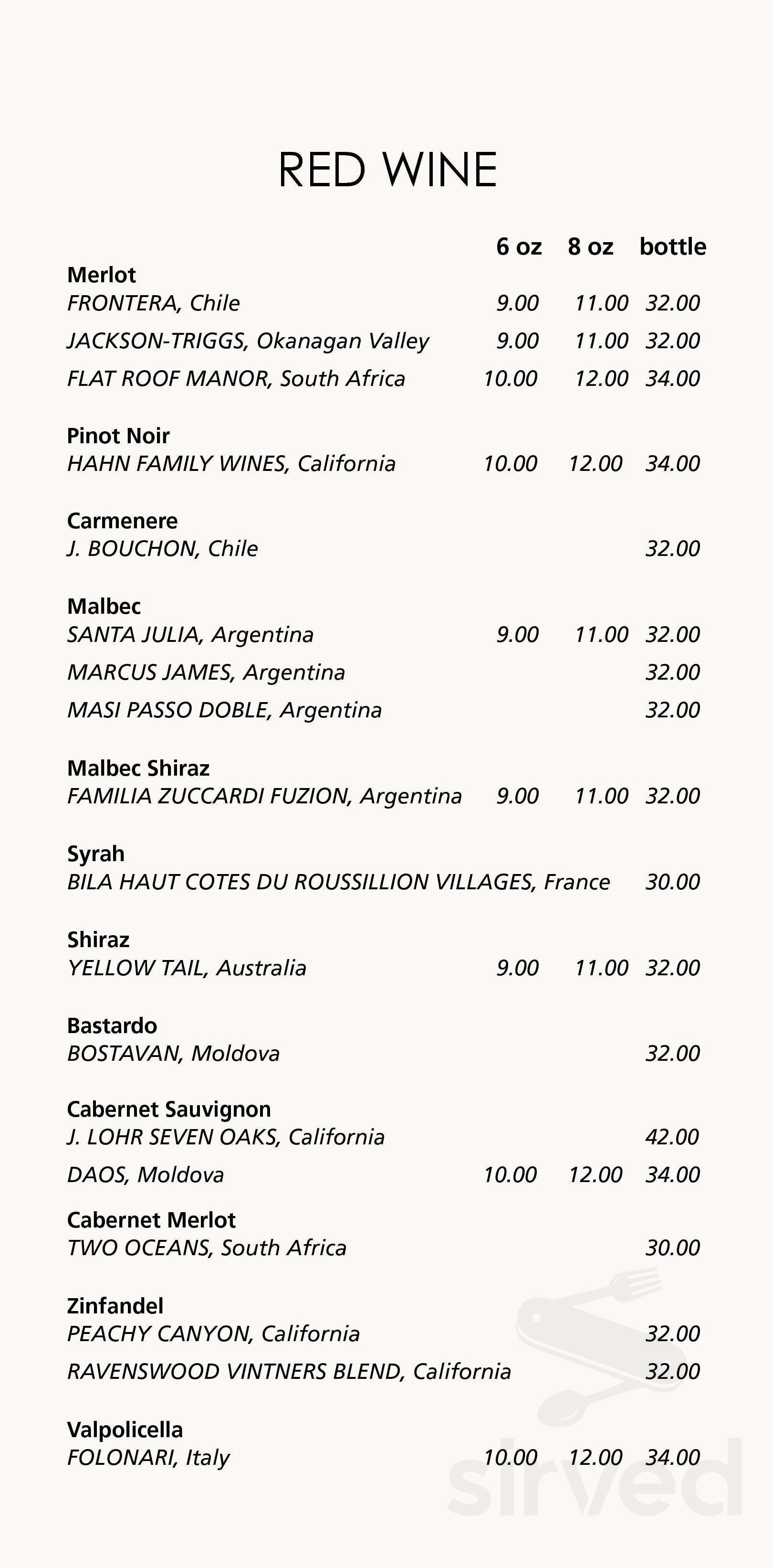 The Cheesecake Cafe menu in Spruce Grove, Alberta, Canada