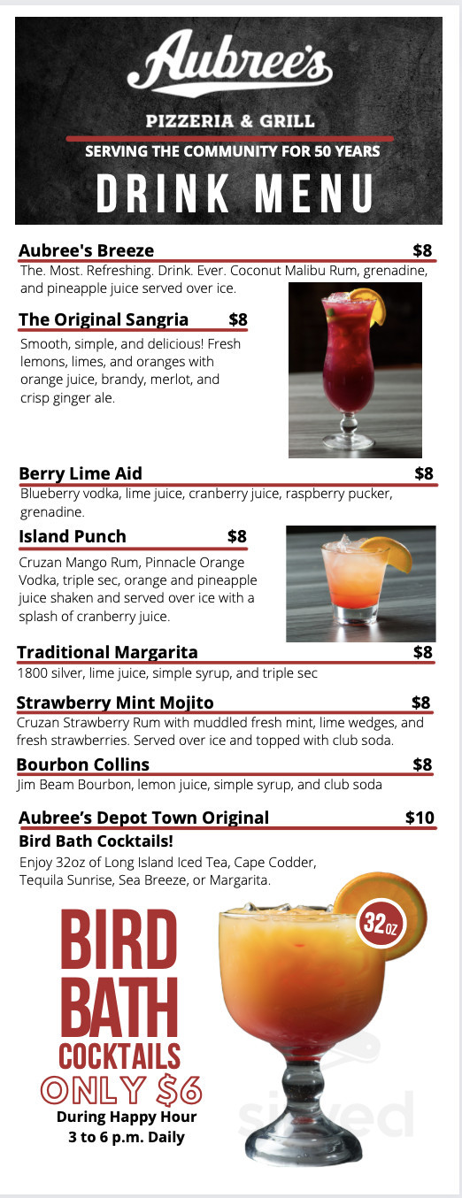 Aubree's Pizzeria & Grill menu in Dexter, Michigan, USA