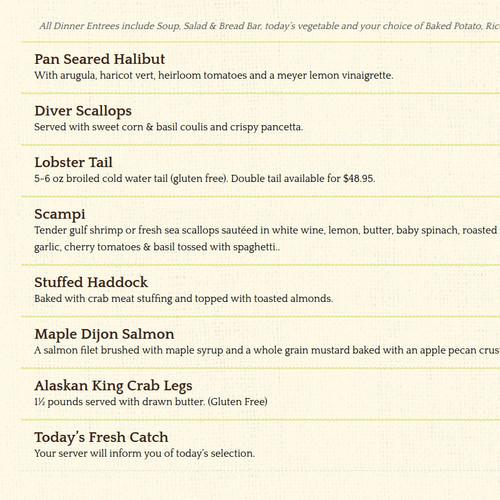 Butcher Block menu in Plattsburgh, New York, USA