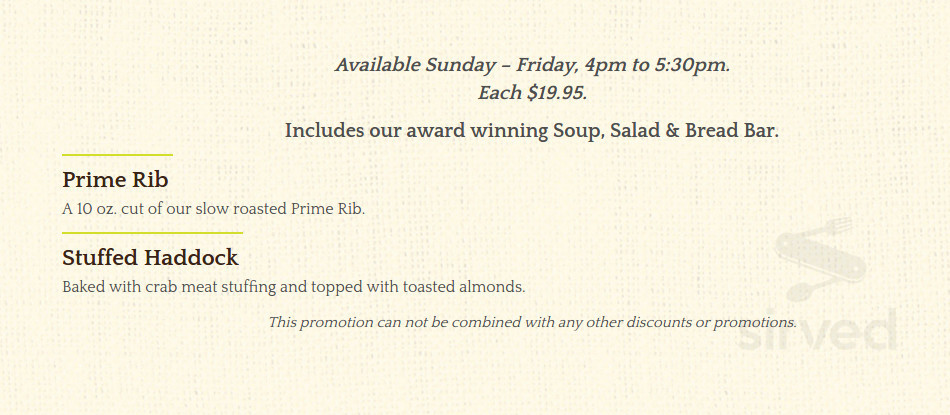 Butcher Block menu in Plattsburgh, New York, USA