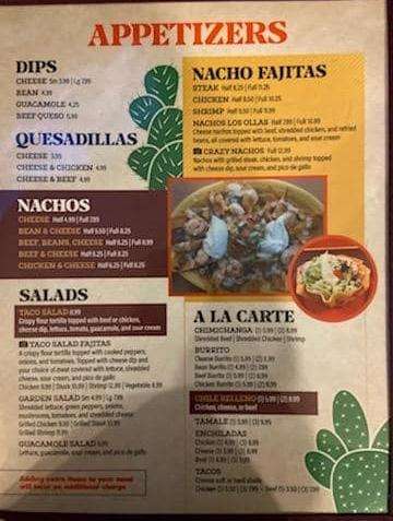 Las Ollas Mexican Restaurant menu in Christopher, Illinois, USA