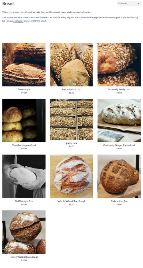 Purebread menu in Whistler, British Columbia, Canada