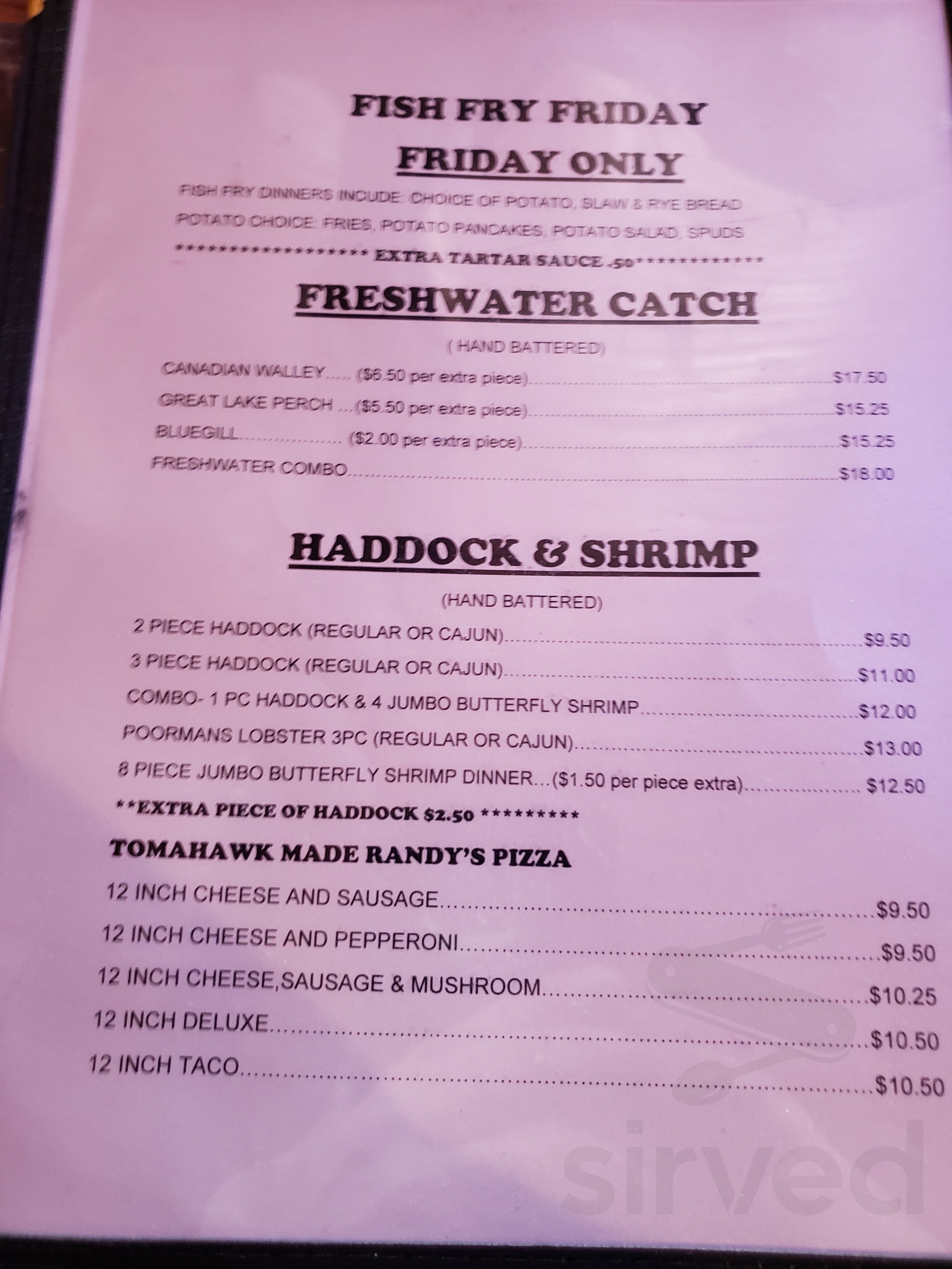 Menu for Silverado Co in Tomahawk, WI | Sirved