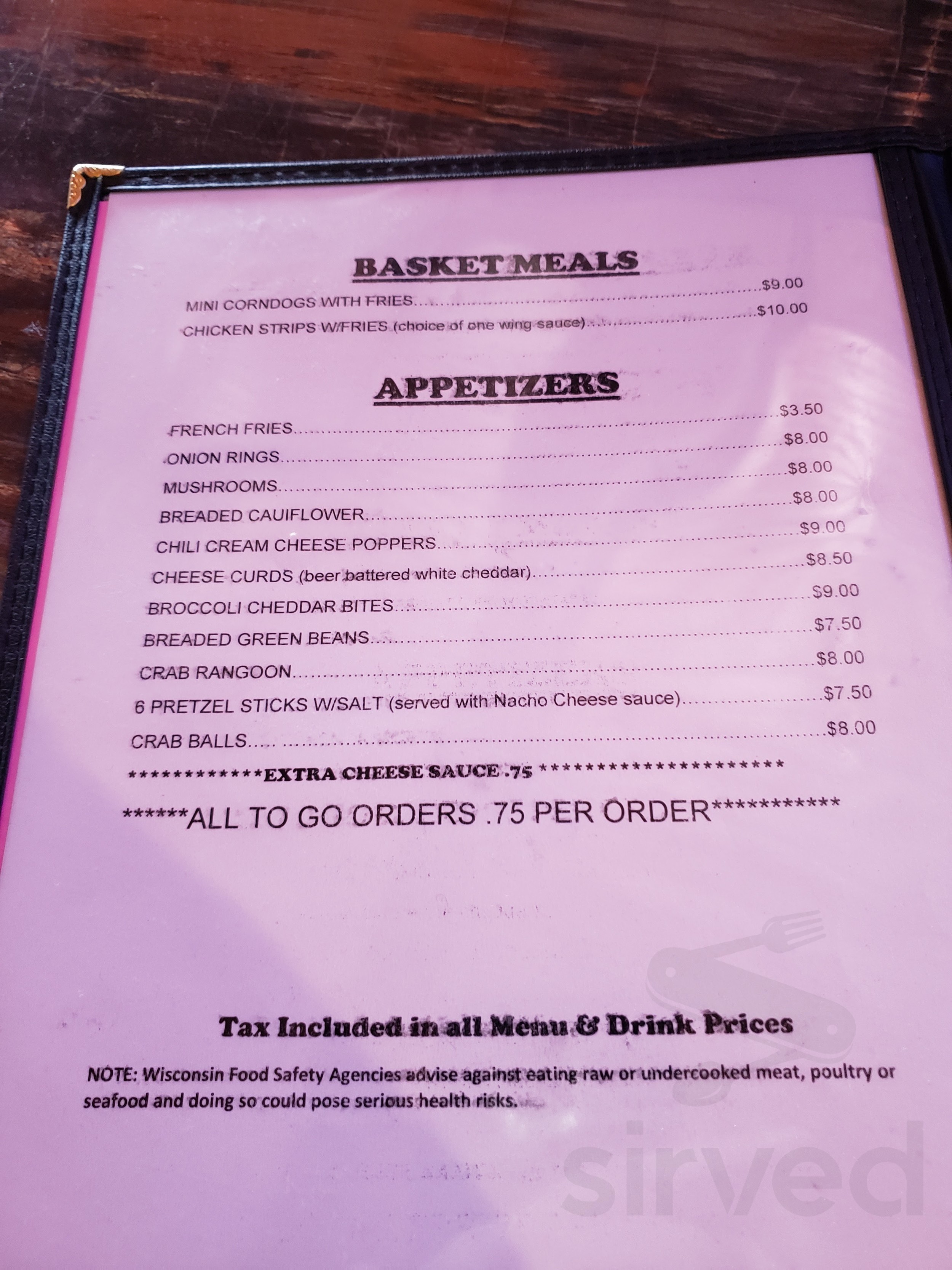 Menu for Silverado Co in Tomahawk, Wisconsin, United States