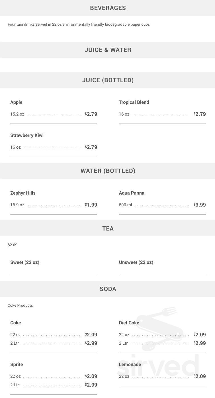Menu for Townies Pizzeria in Fernandina Beach, FL | Sirved