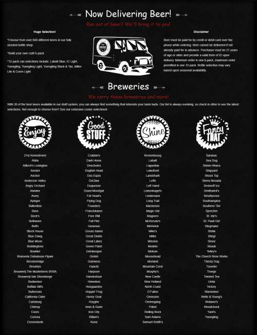 Carnivores menu in Oakmont, Pennsylvania, USA