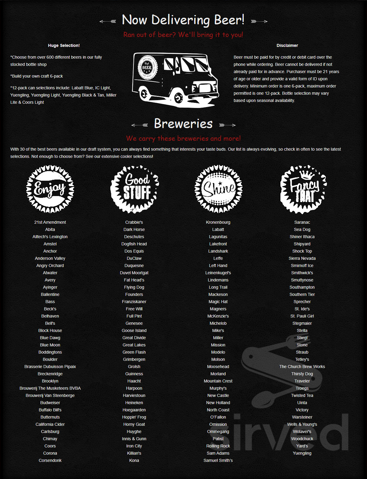 Carnivores menu in Oakmont, Pennsylvania, USA