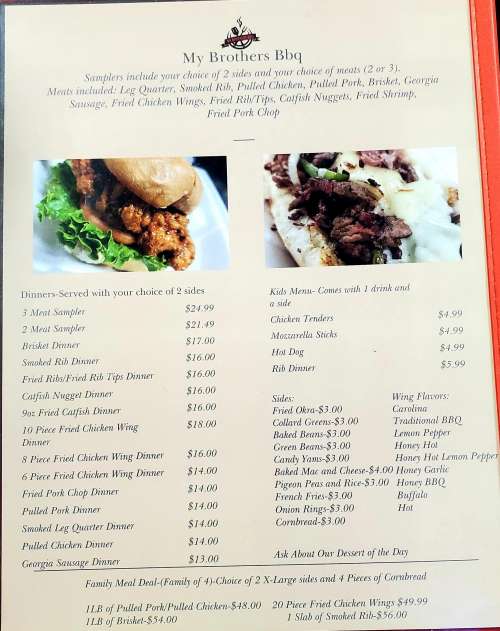 My Brothers Bbq menu in Port St. Lucie, Florida, USA
