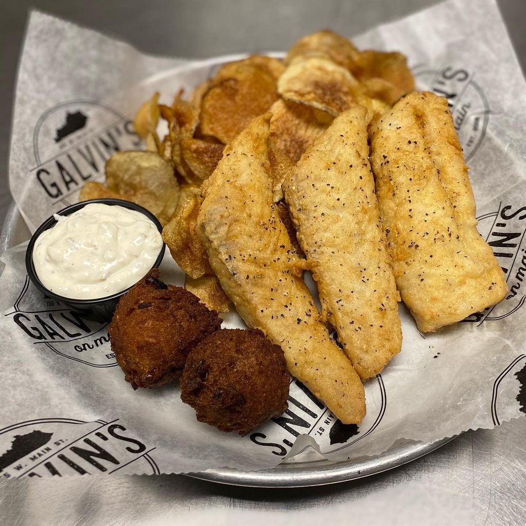 Galvin's menu in Georgetown, Kentucky, USA