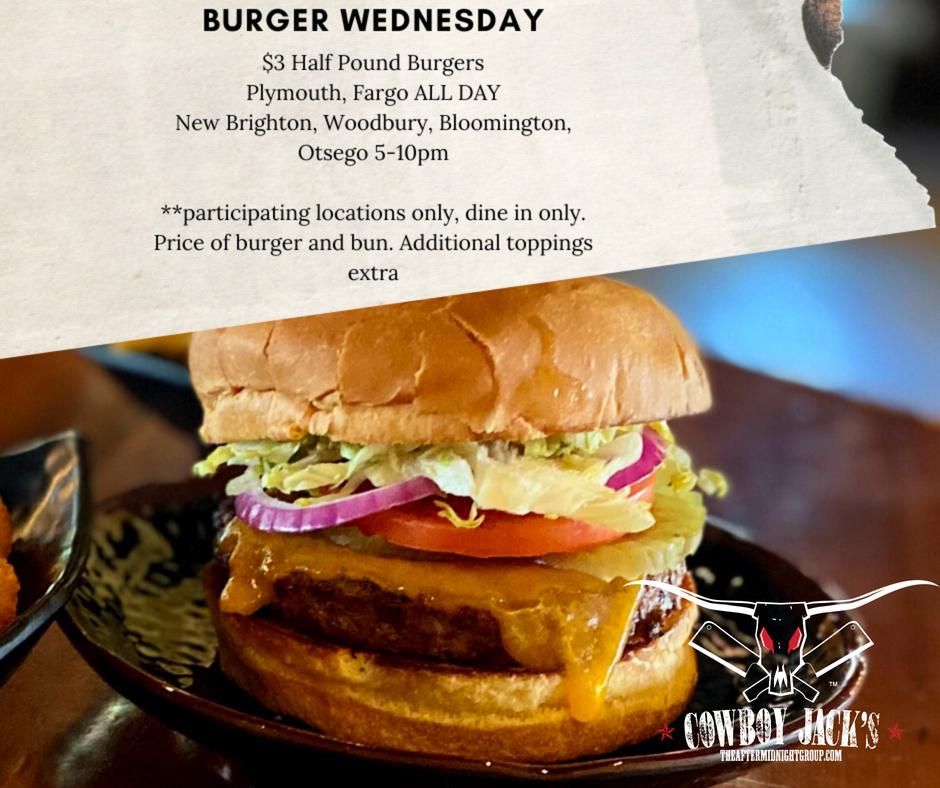 Cowboy Jack's menu in Apple Valley, Minnesota, USA