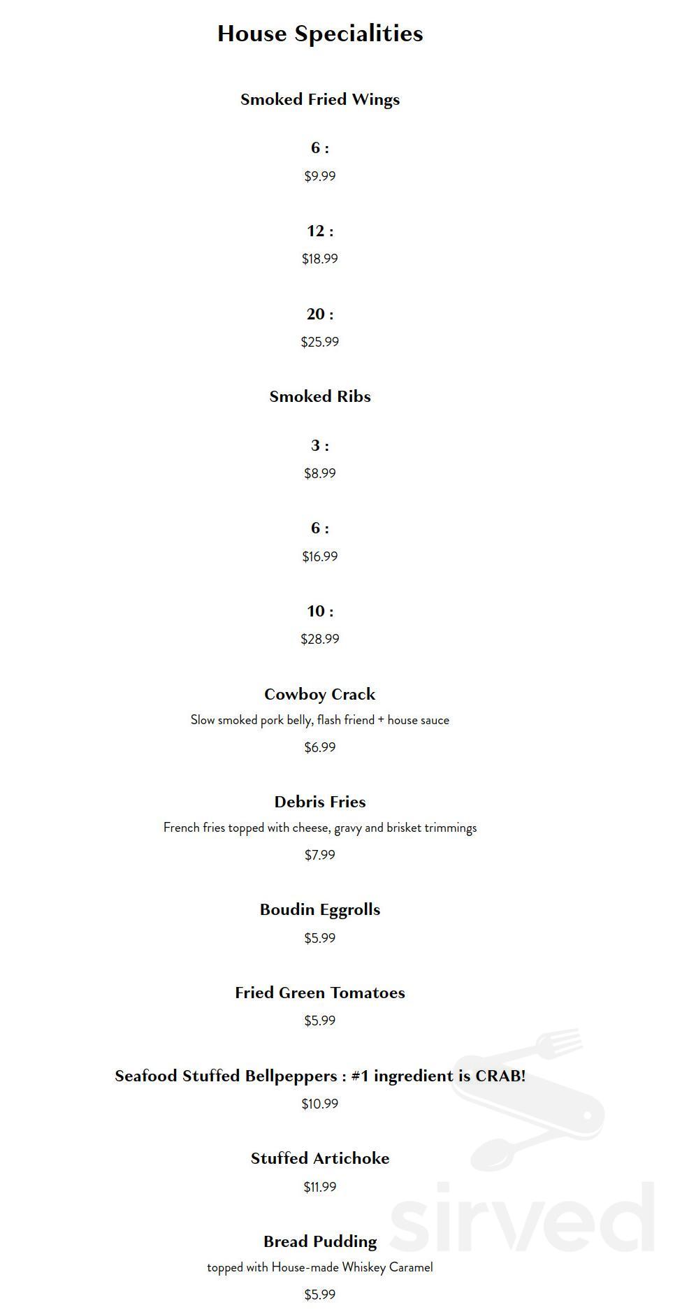 Bon Temps Boulets Seafood menu in Metairie, Louisiana, USA