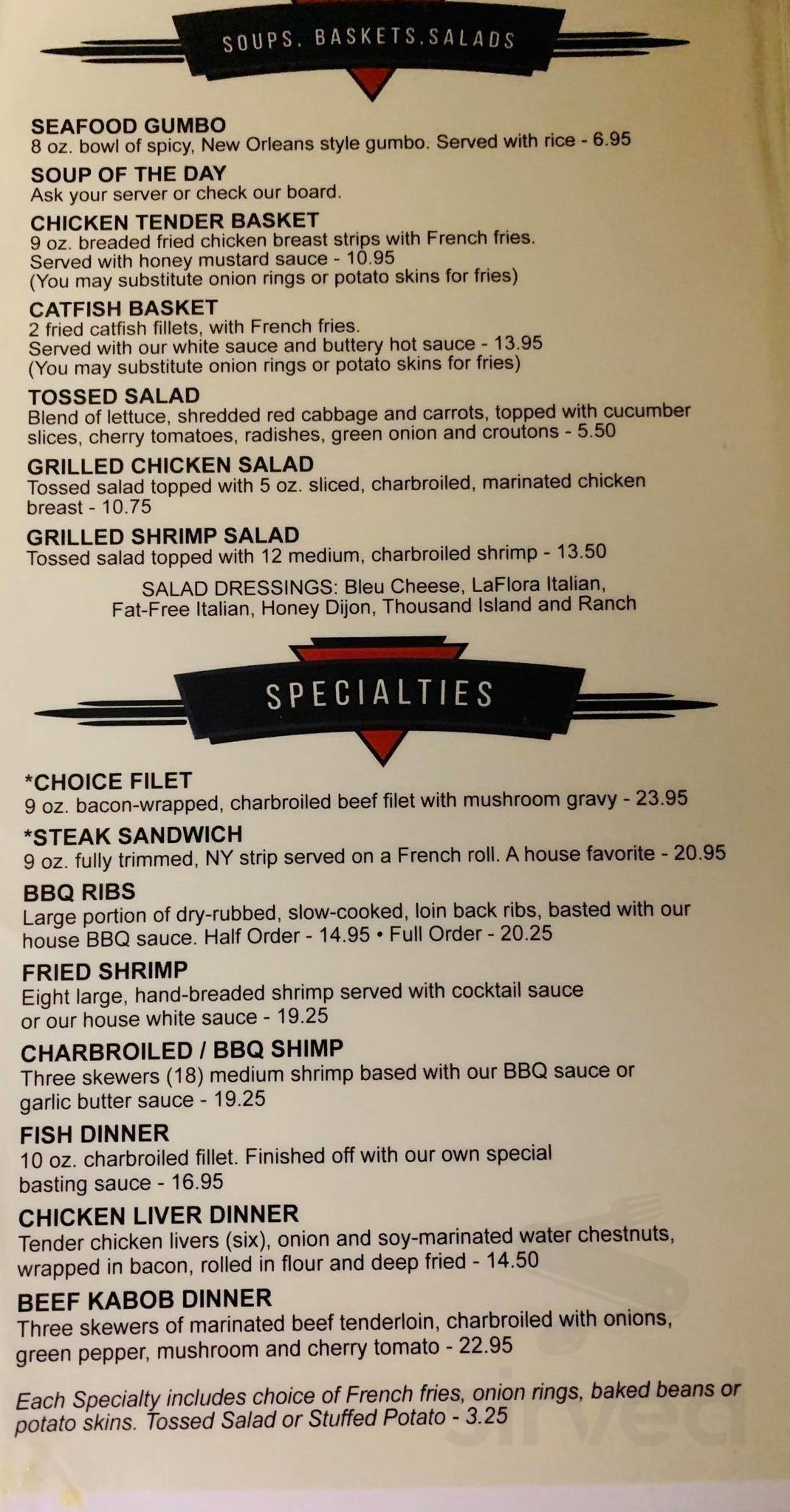 Belmont Grill menu in Memphis, Tennessee, USA