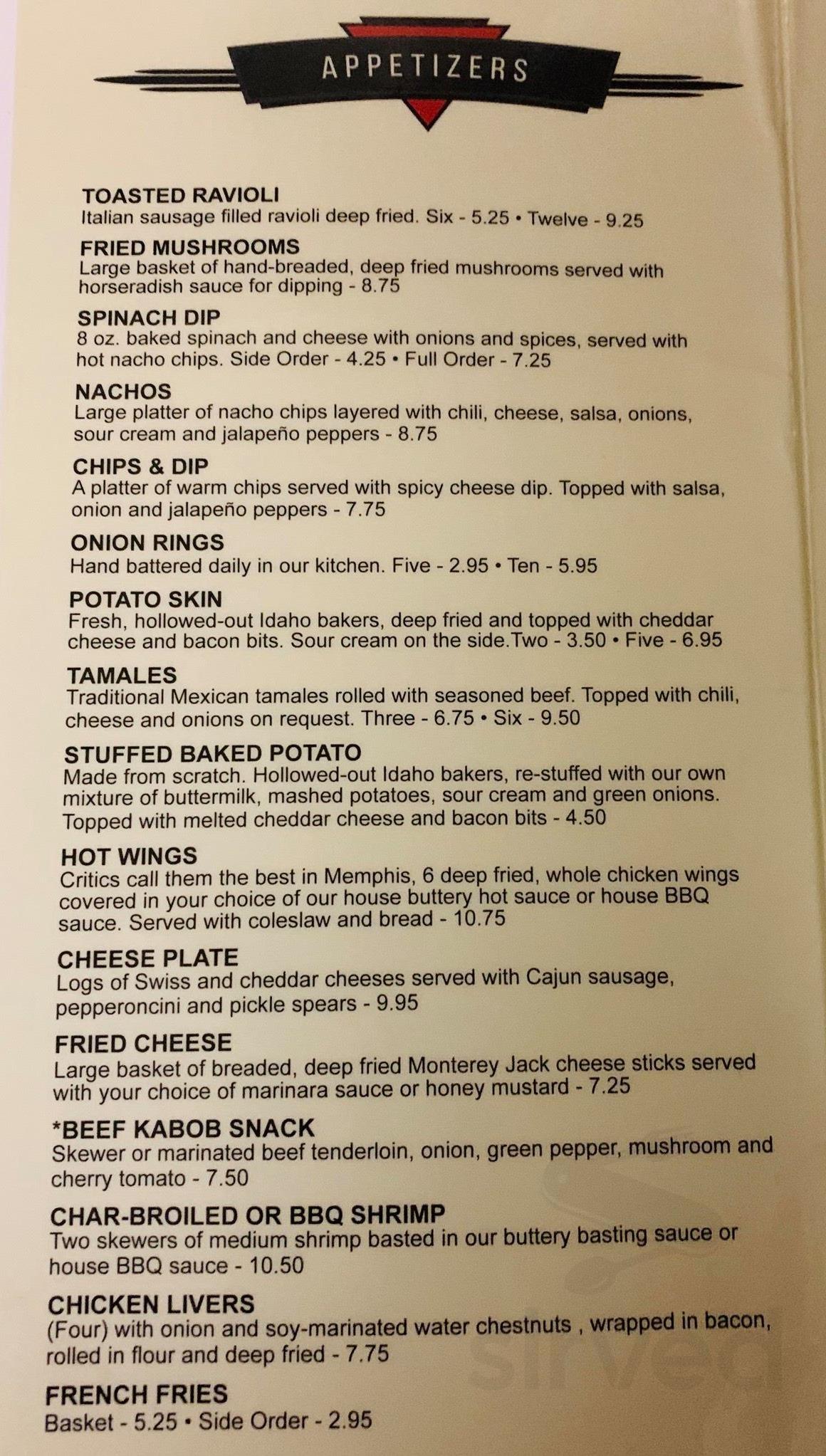 Belmont Grill menu in Memphis, Tennessee, USA