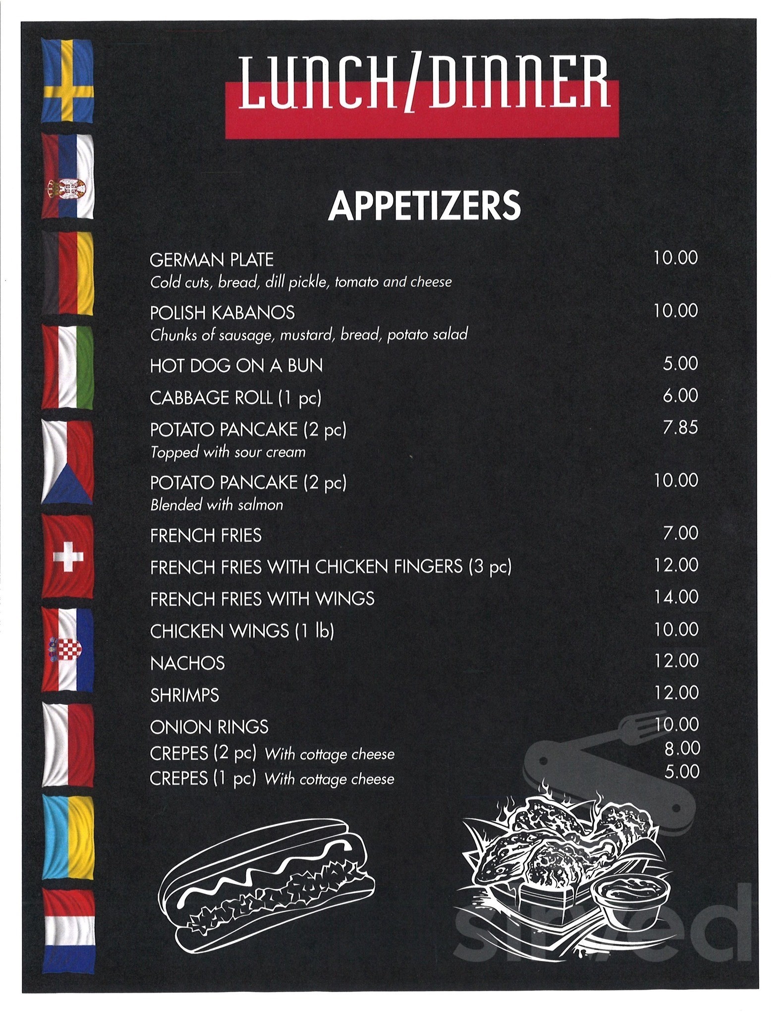 TASTE OF EUROPE BISTRO menu in Victoria, British Columbia, Canada
