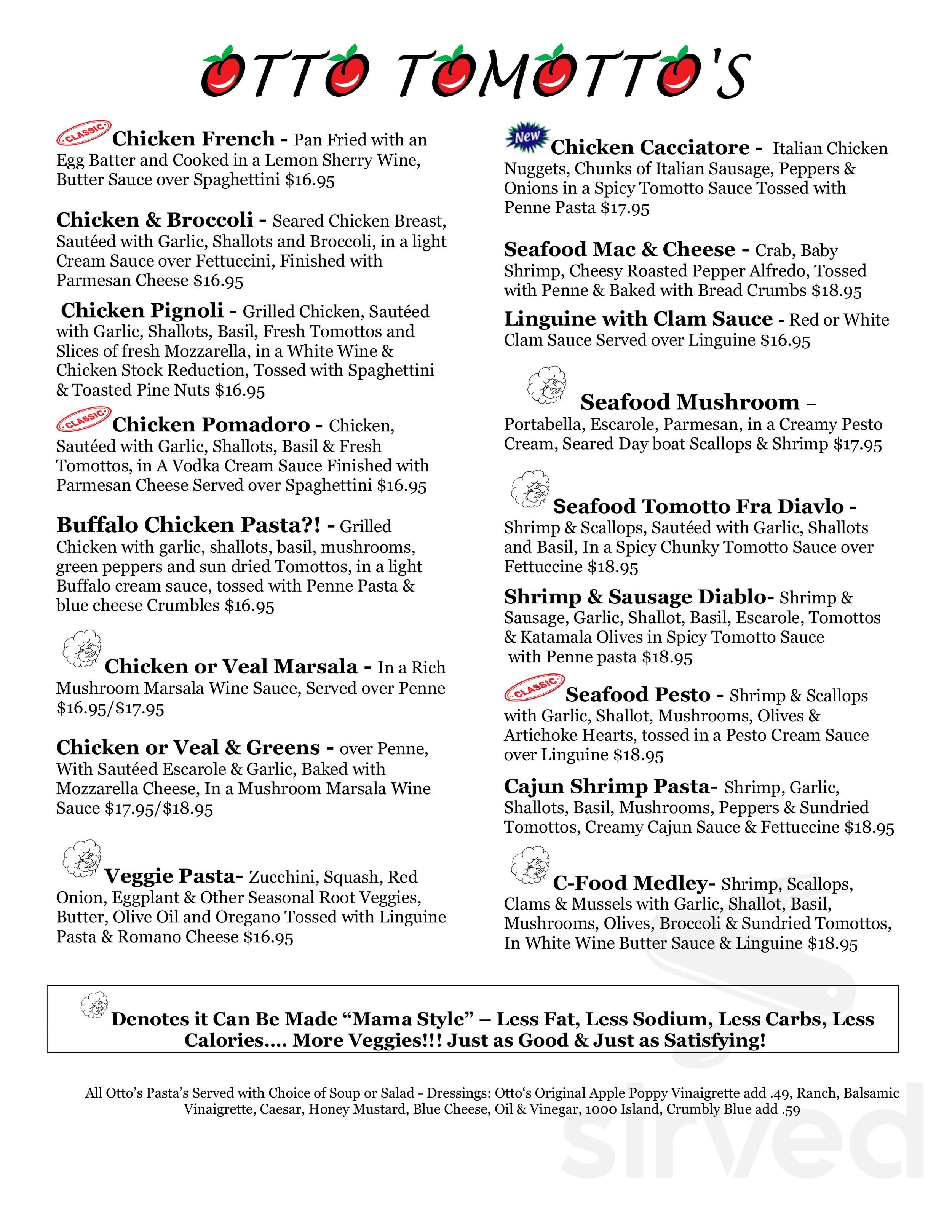 Otto Tomotto's menu in Victor, New York, USA